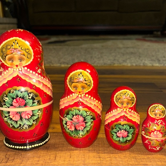 Mayryoshka | Toys | Russian Wooden Nesting Stacking Matryoshka Dolls 5 ...